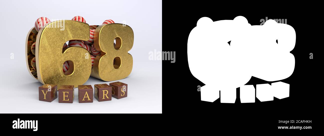 Number 68 (number sixty-eight) anniversary celebration design with ...