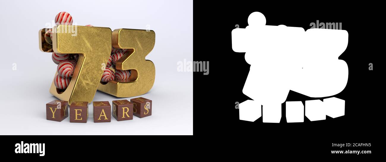 Number 73 (number seventy-three) anniversary celebration design with ...