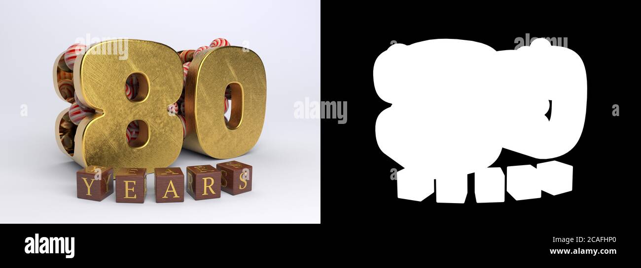 Number 80 (number eighty) anniversary celebration design with round ...