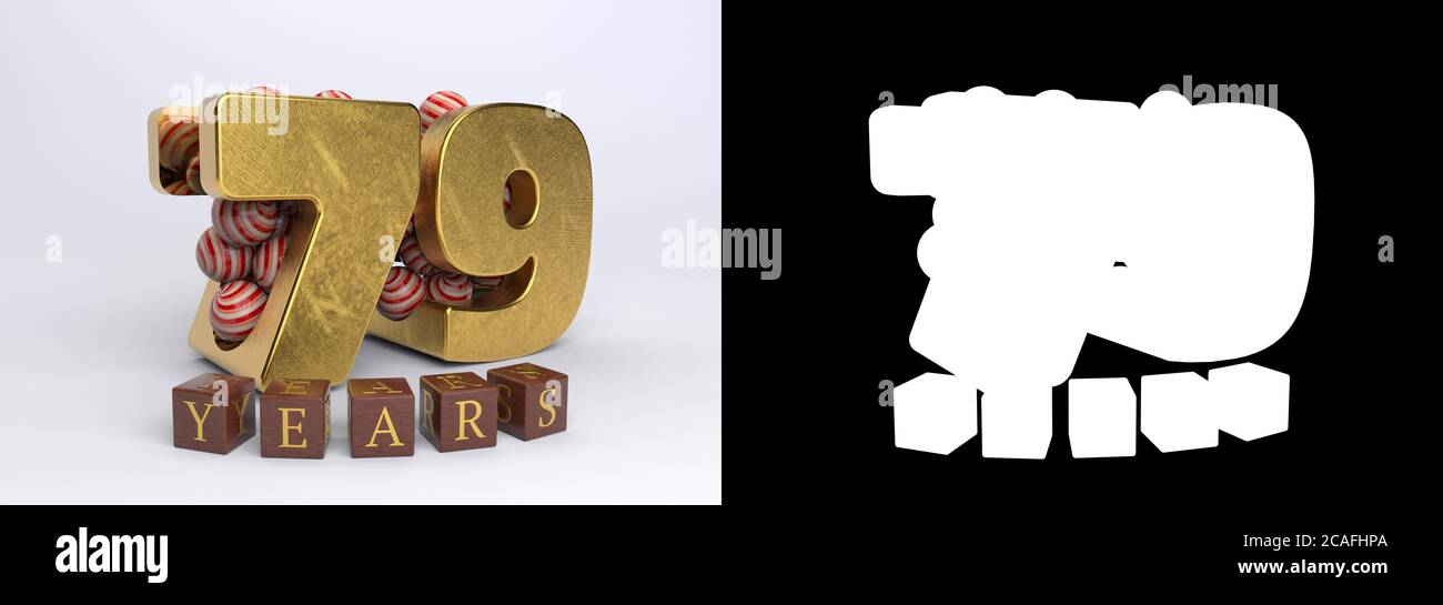 Number 79 (number seventy-nine) anniversary celebration design with ...