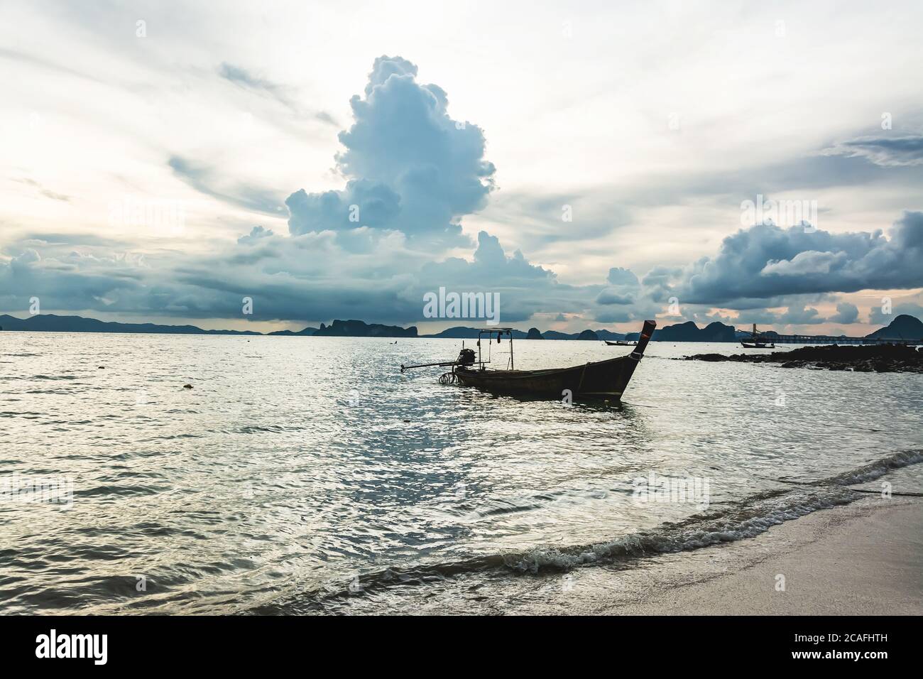 fishing boat in the sea , Krabi Thailand Stock Photo - Alamy