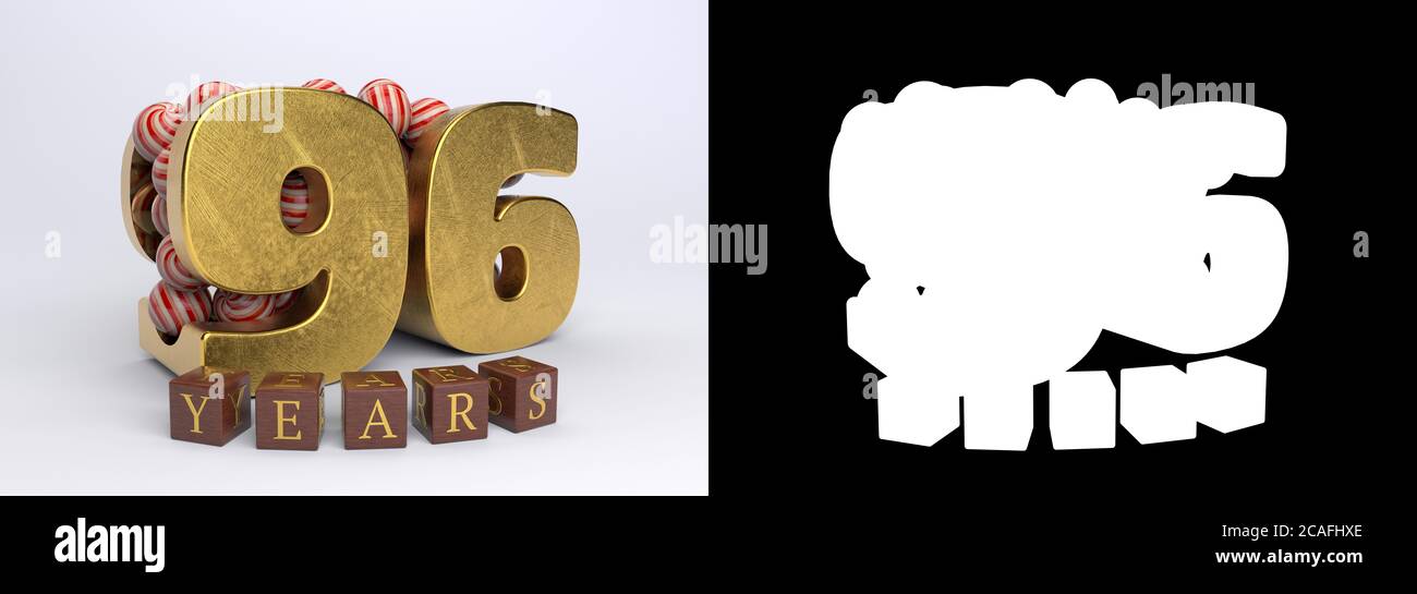 Number 96 (number ninety-six) anniversary celebration design with round ...