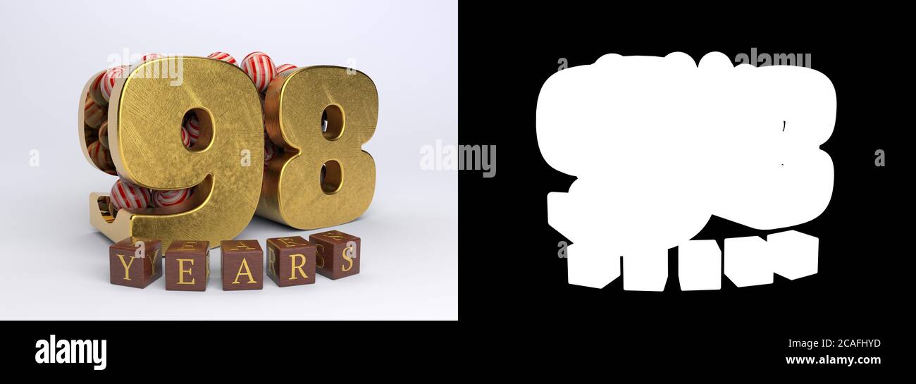 Number 98 (number ninety-eight) anniversary celebration design with ...