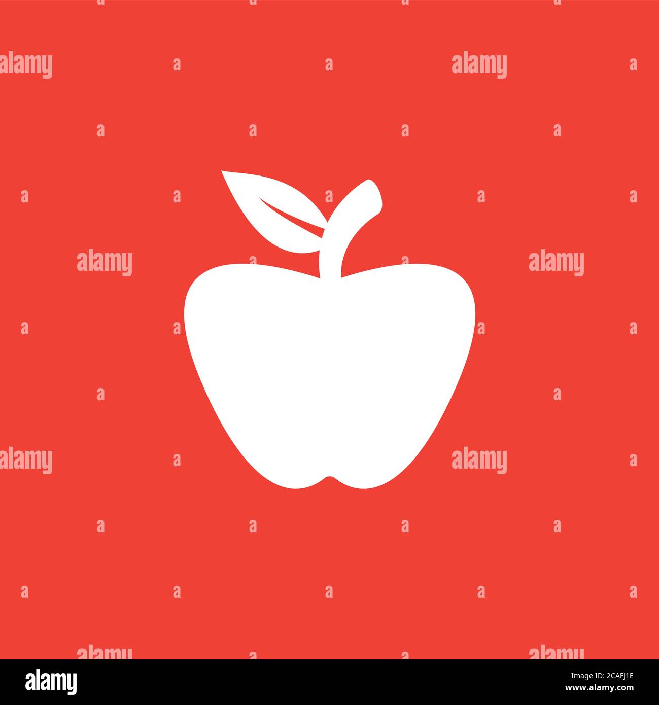 Apple Red Icon On White Background. Red Flat Style Vector Illustration Stock Photo - Alamy