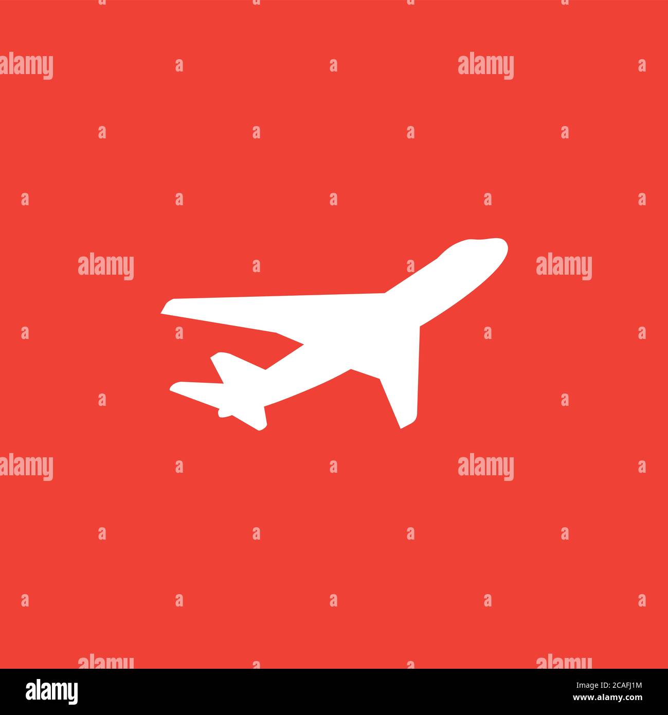 Airplane Red Icon On White Background. Red Flat Style Vector ...