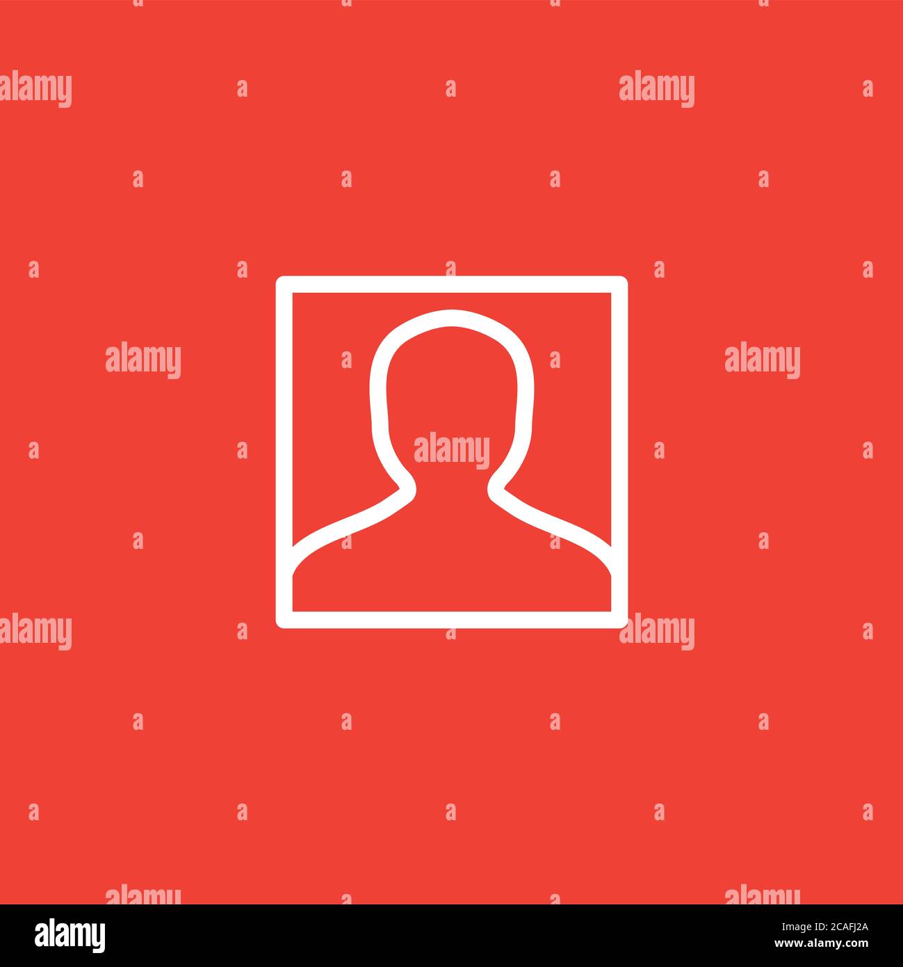 Avatar Line Red Icon On White Background. Red Flat Style Vector ...