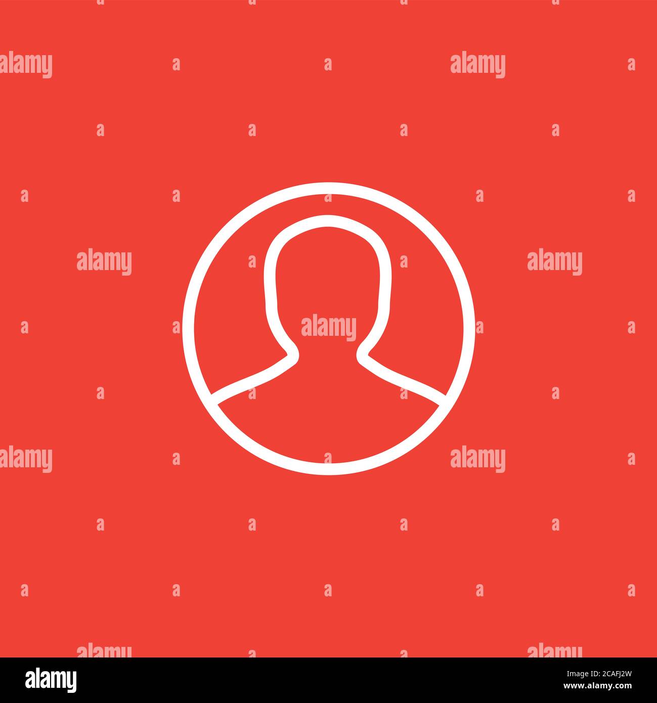 Avatar Line Red Icon On White Background. Red Flat Style Vector ...