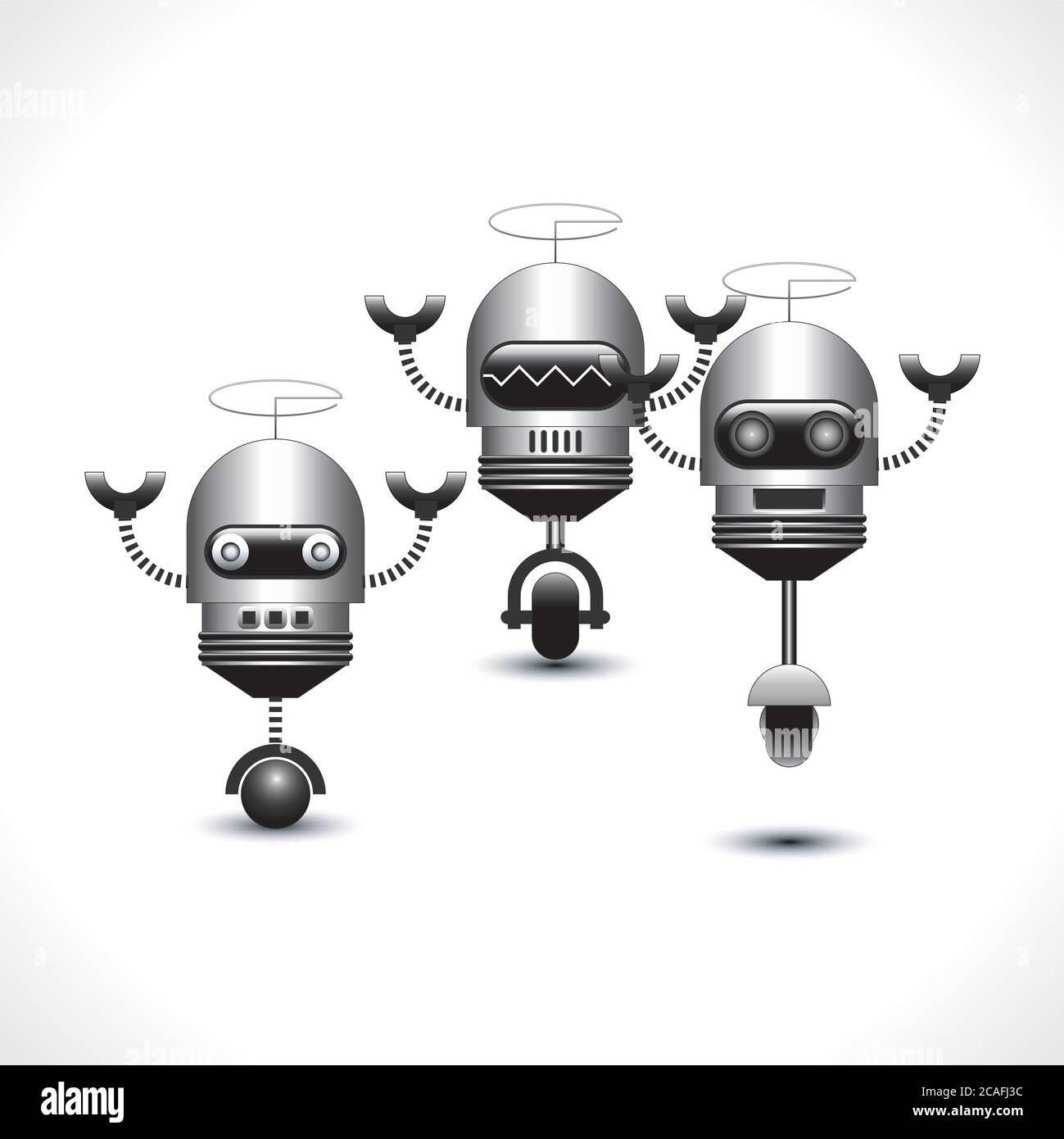 Robots Collection. Vector illustration, eps 10 Stock Vector Image & Art ...