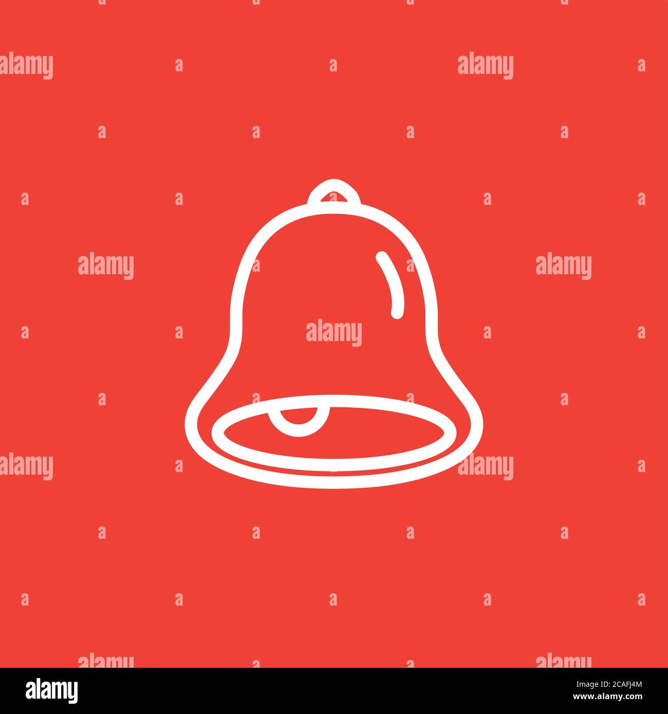 Bell Icon On Red Background. Red Flat Style Vector Illustration Stock ...