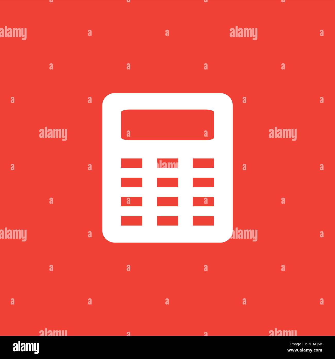 Calculator Icon On Red Background. Red Flat Style Vector Illustration ...
