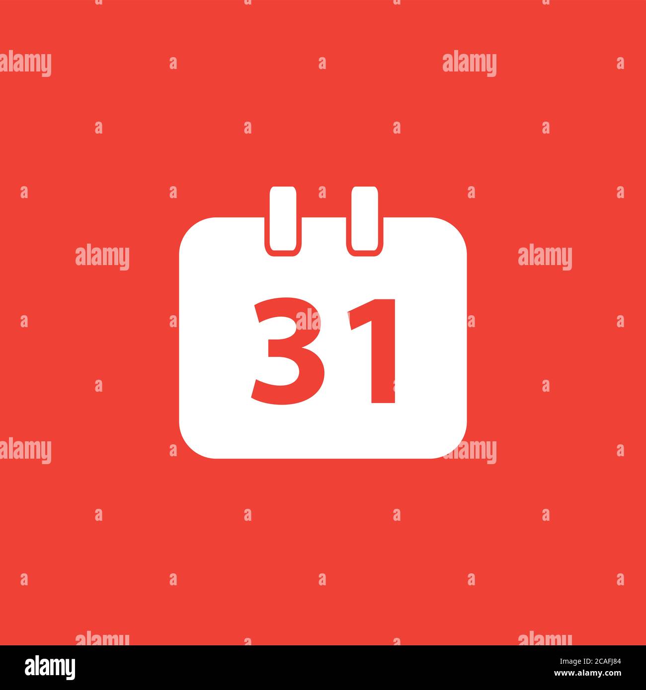 Calendar Icon On Red Background. Red Flat Style Vector Illustration ...