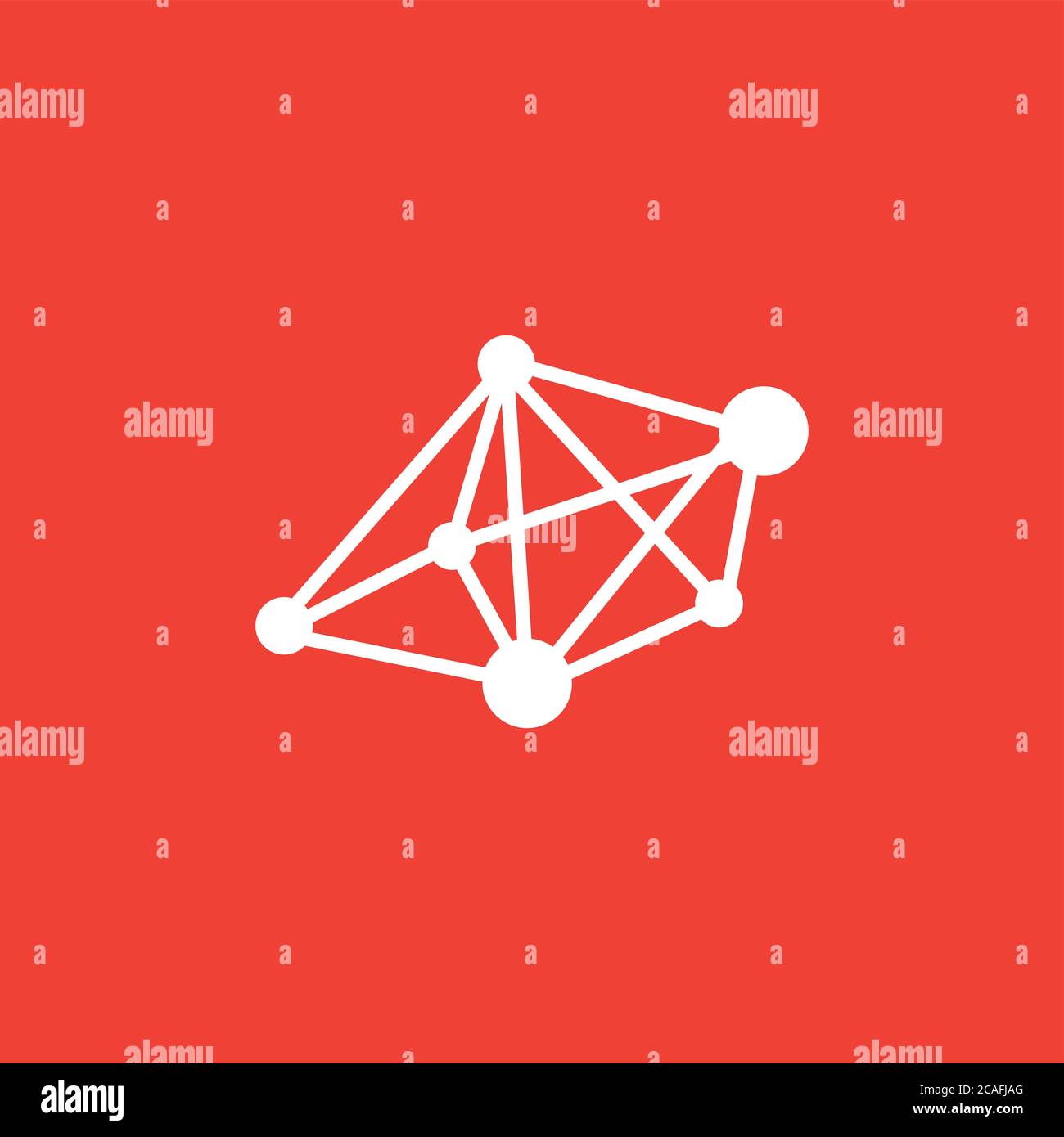 Chemical Bond Icon On Red Background. Red Flat Style Vector ...