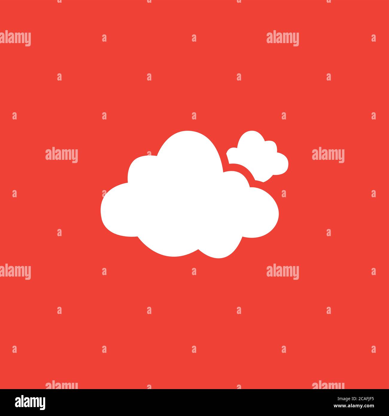 Cloud Icon On Red Background. Red Flat Style Vector Illustration Stock ...
