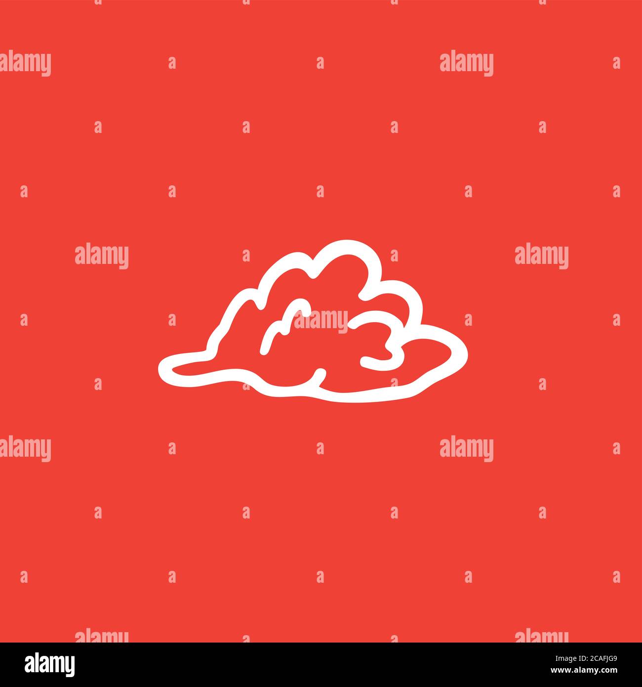 Cloud Icon On Red Background. Red Flat Style Vector Illustration Stock ...