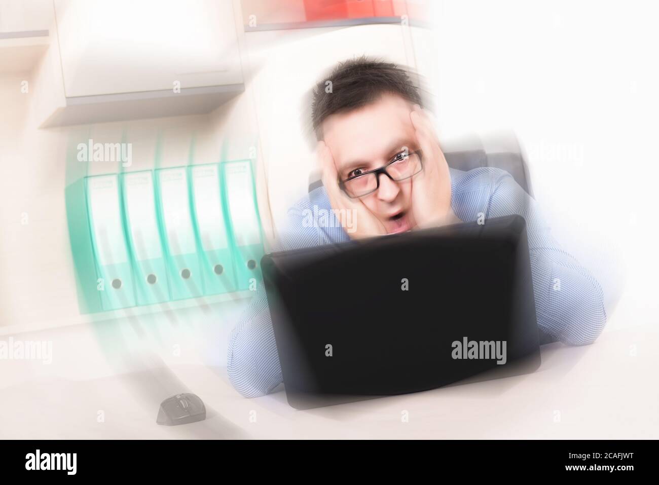 Angry man behind screen hi-res stock photography and images - Alamy