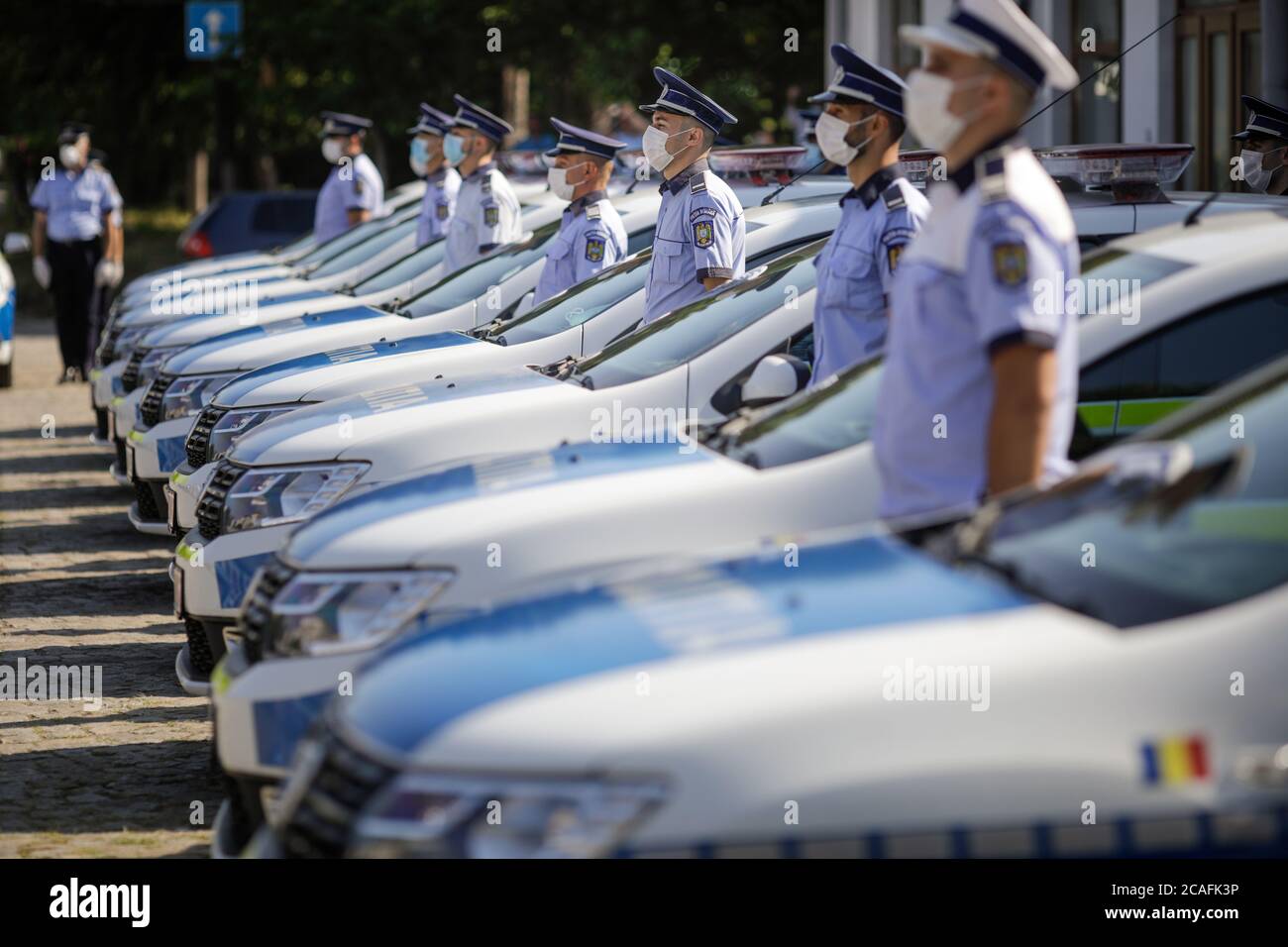 Bucharest, Romania - July 29, 2020: Romanian Police officers wearing ...