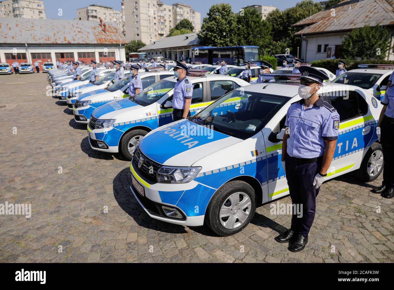 Bucharest, Romania - July 29, 2020: Romanian Police officers wearing ...