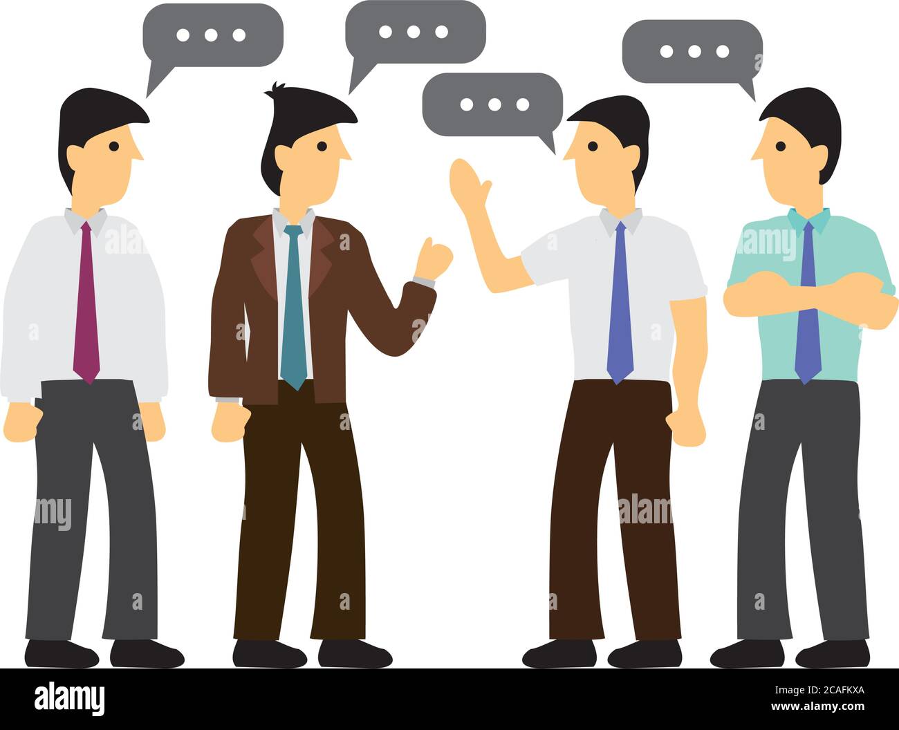 Group of young people standing and talking. Concept of corporate ...