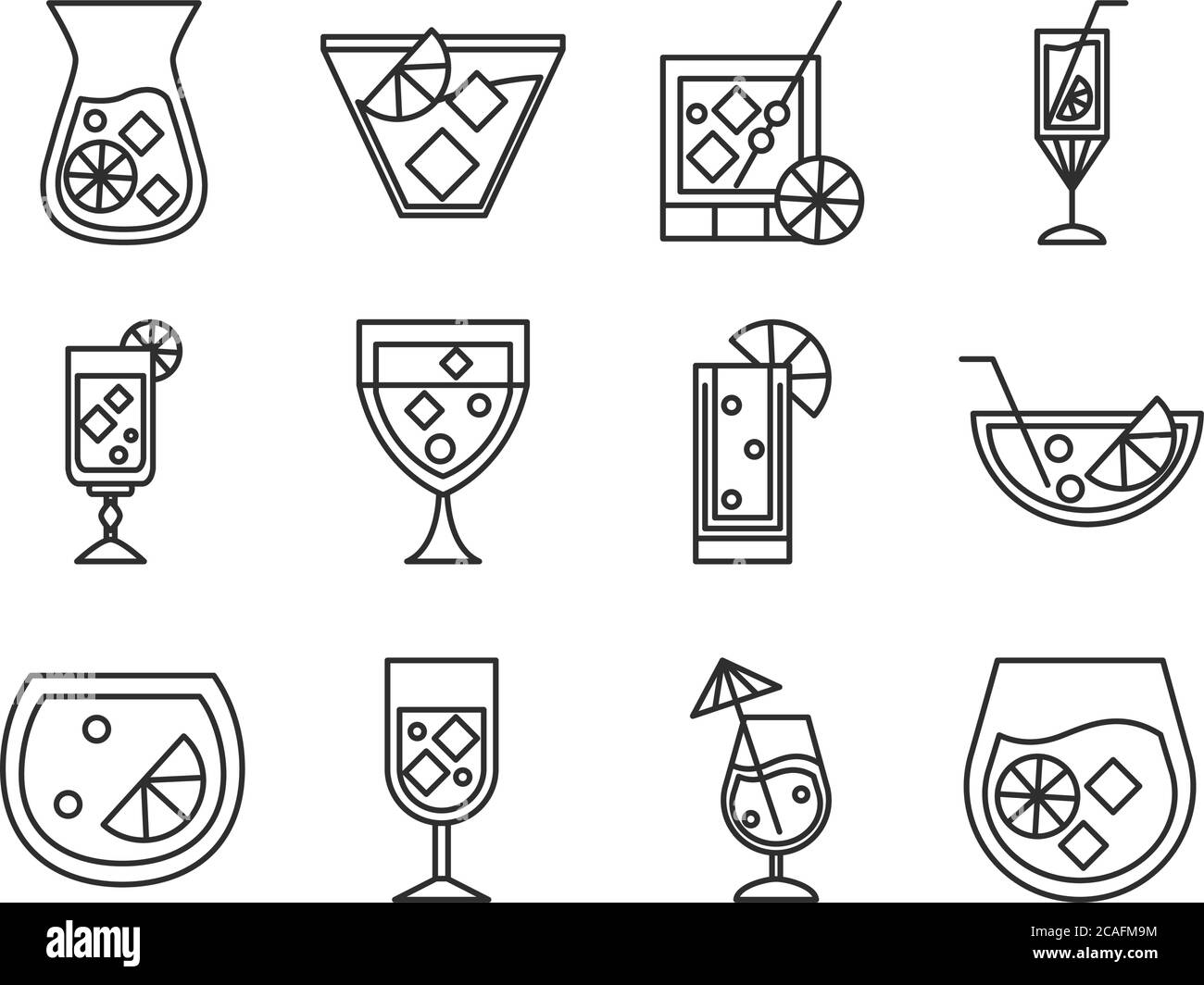 cocktail icon drink liquor refreshing alcohol glass cups menu bar icons ...