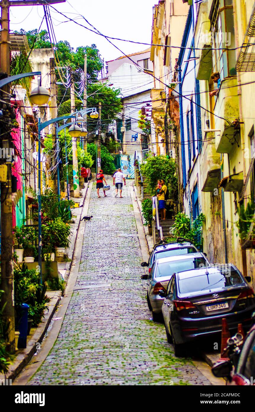 Rio De Janeiro Brazil colorful street art and lifestyle Stock Photo - Alamy
