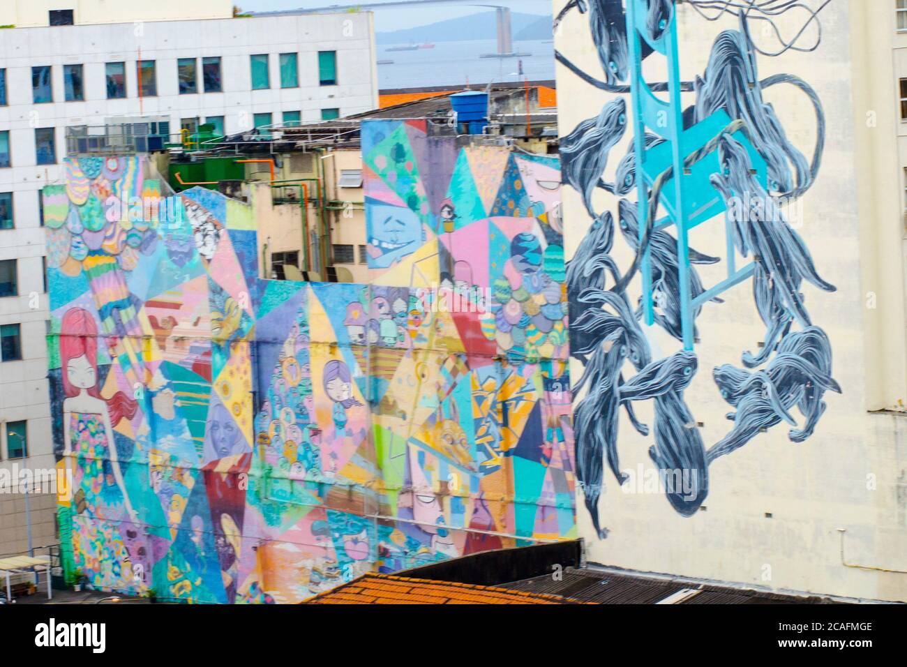 Rio De Janeiro Brazil colorful street art and lifestyle Stock Photo - Alamy