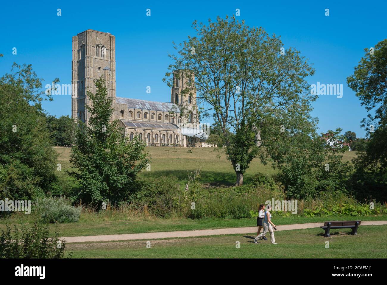 Wymondham Norfolk, view in summer of the 15th century Abbey building ...