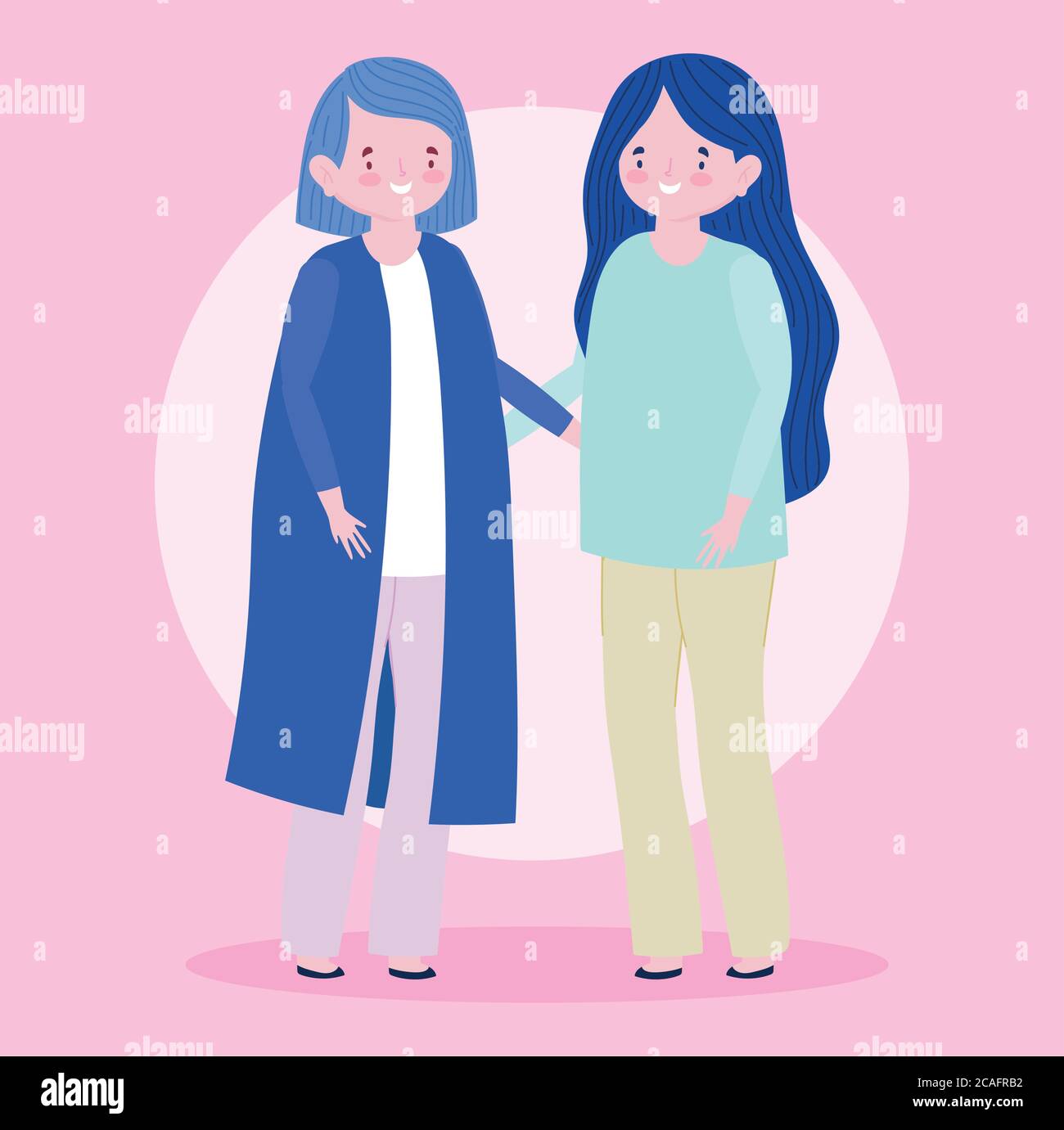 family mothers parent together member cartoon character vector ...
