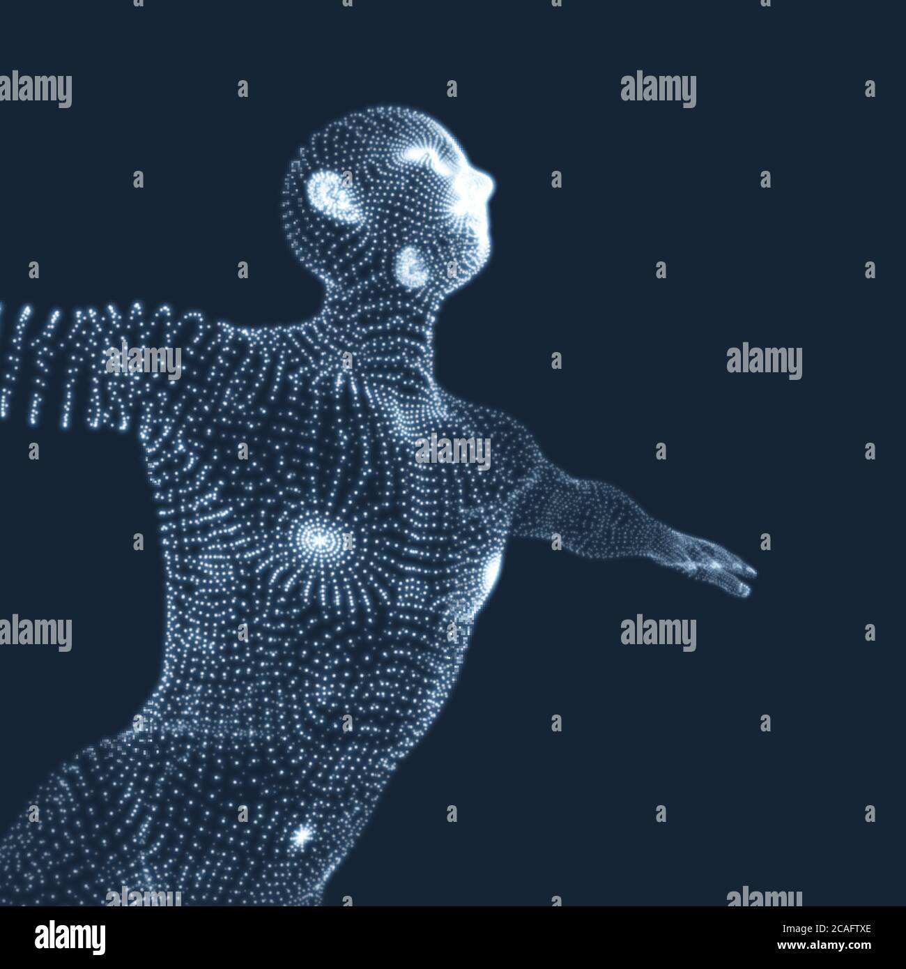 3D Model of Man. Human Body. Design Element. Vector Illustration Stock ...