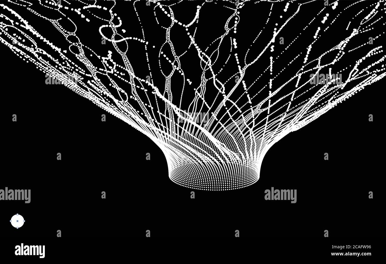 Black hole made from Flying Particles. Abstract Background. 3D Vector Illustration Stock Vector ...