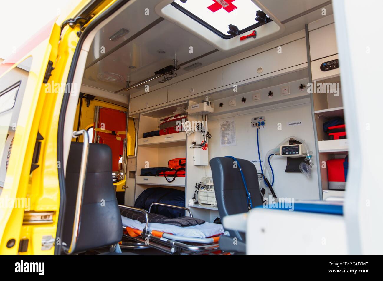 Ambulance inside equipment hi-res stock photography and images - Alamy