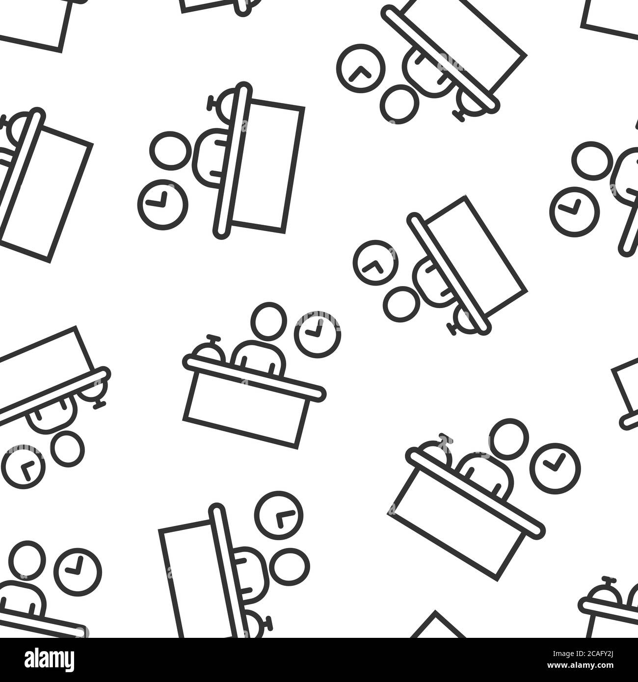 Check in reception icon in flat style. Booking service vector ...