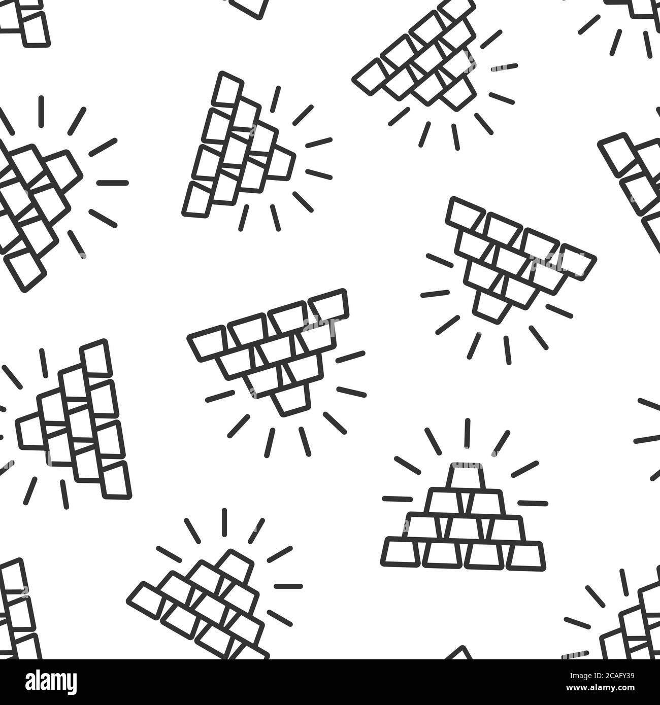 Gold stack icon in flat style. Silver brick vector illustration on ...