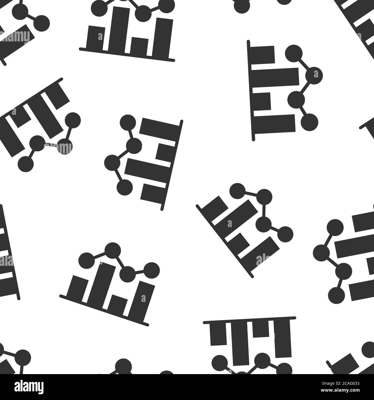 Chart graph icon in flat style. Arrow grow vector illustration on white ...