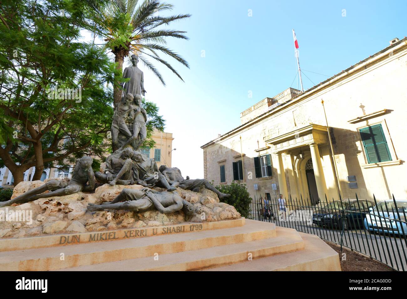Monument to Dun Mikiel Xerri, an C18 Maltese patriot, by sculptor Anton ...