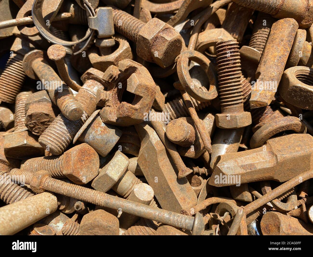 old rusty bolts nuts and washers Stock Photo - Alamy