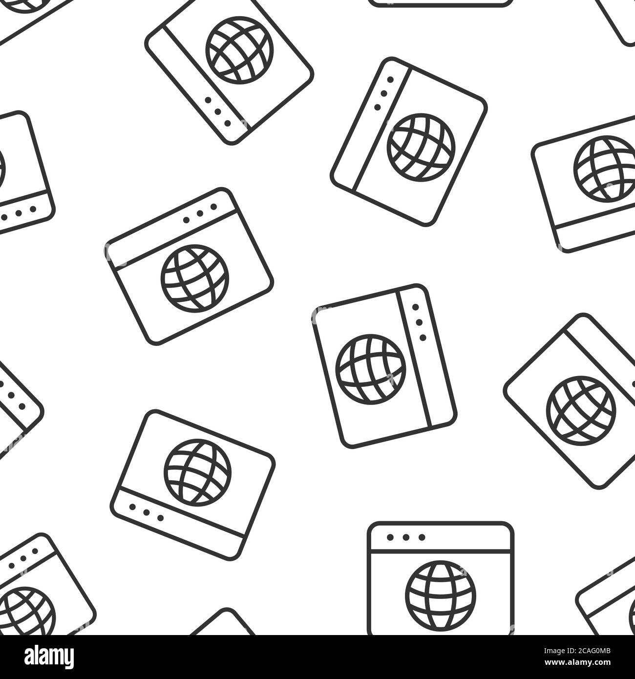 Website domain icon in flat style. Global internet address vector illustration on white isolated ...