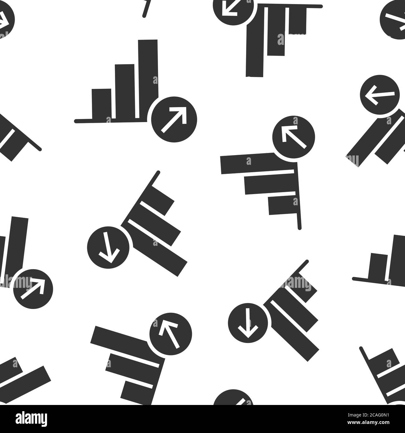 Market trend icon in flat style. Growth arrow with magnifier vector ...