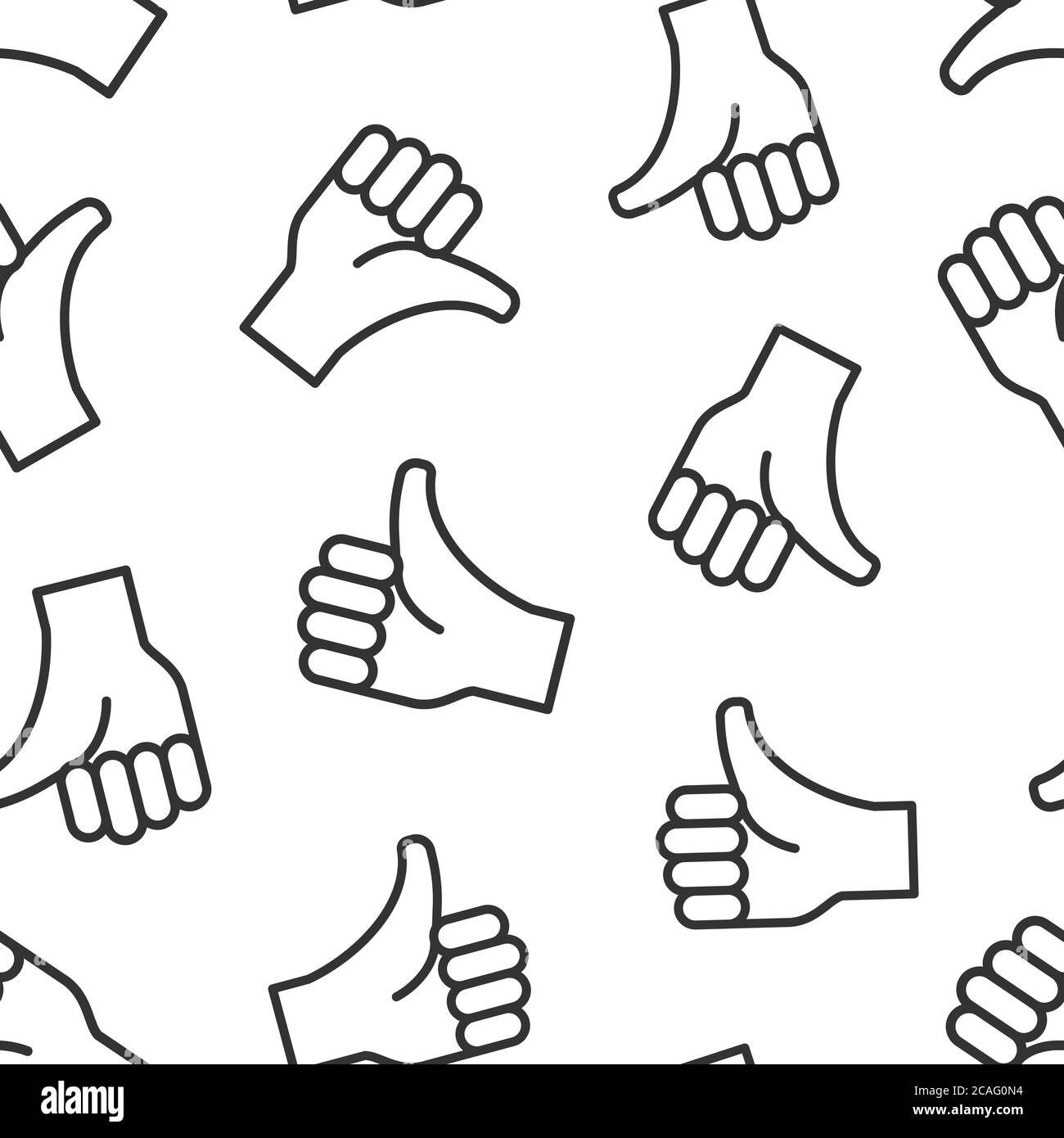 Thumb up icon in flat style. Like gesture vector illustration on white ...