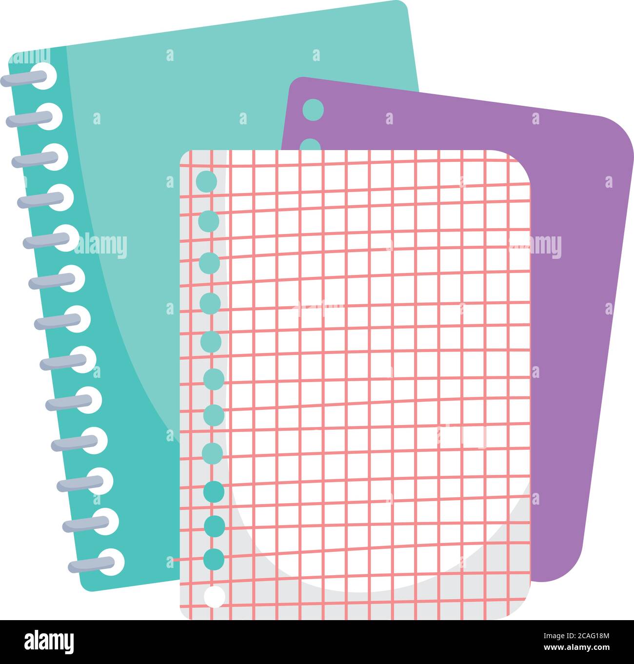 back to school, notebook and lines and grid papers elementary education ...