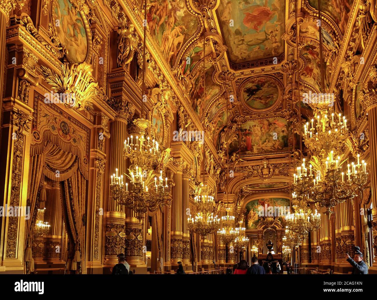 Paris, France - November 2017: Grand Foyer of the Palais Garnier in ...