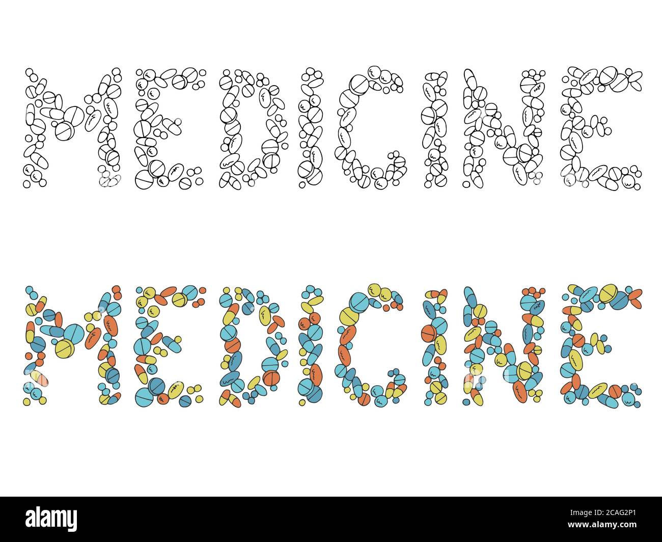 Medicine text pills graphic isolated sketch illustration vector Stock ...