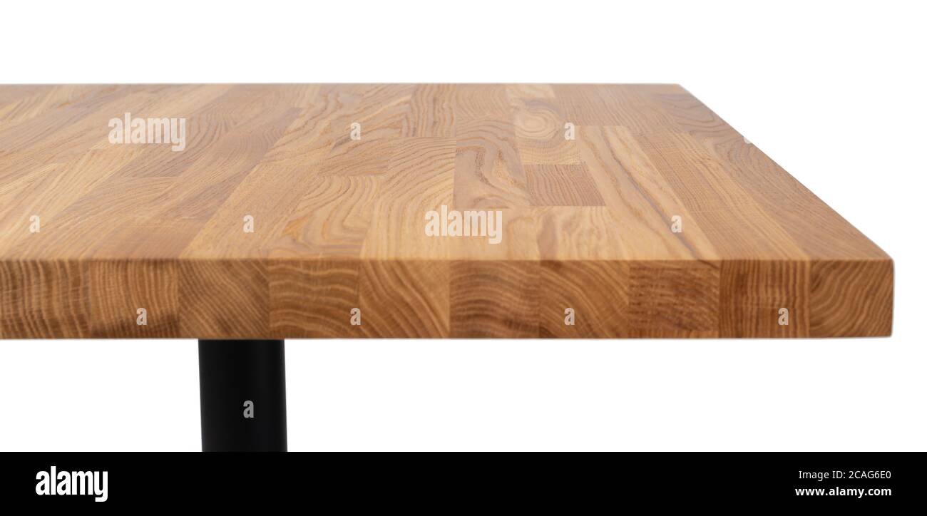 Wooden table with rectangle tabletop on white background Stock Photo ...