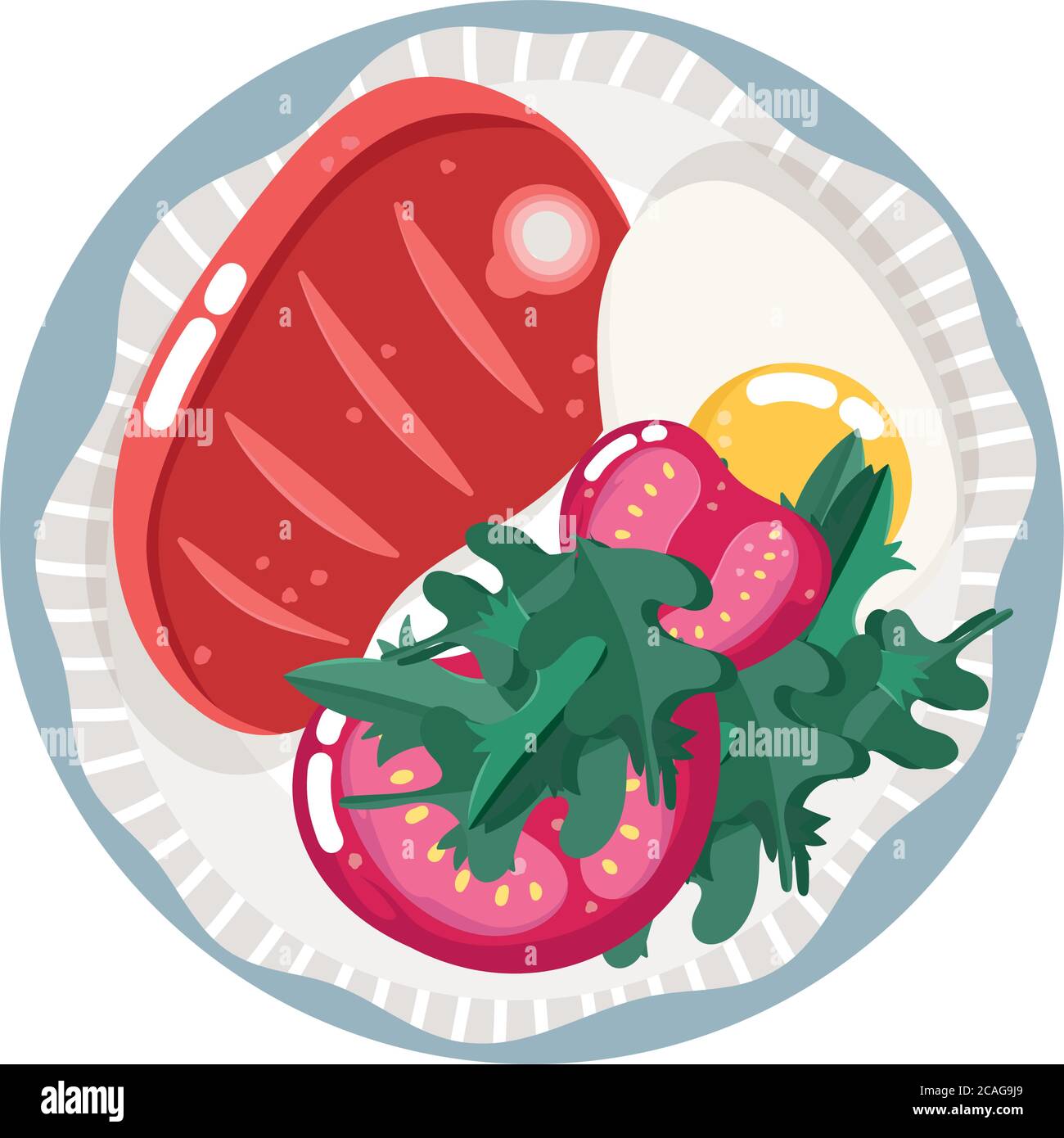 Cartoon Steak Dinner