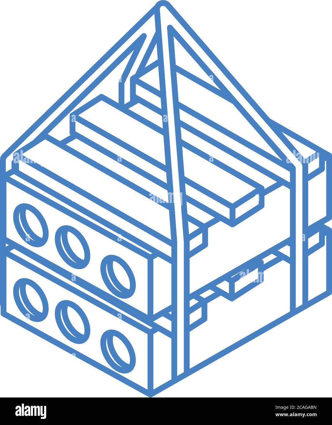 isometric repair construction material steel pallets work tool and ...