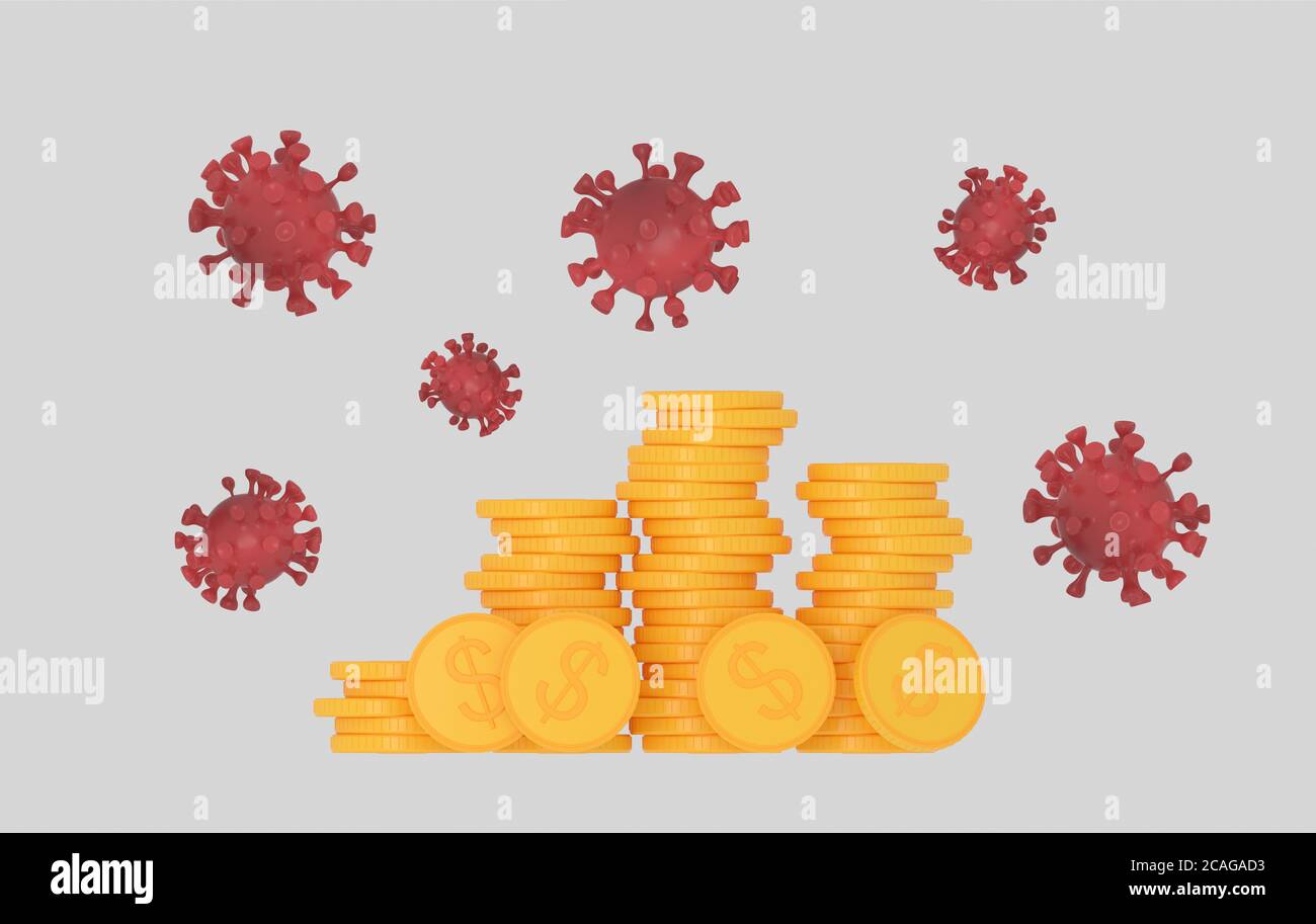 Virus is an economic and global problema. Money. Coin. Covid19 ...