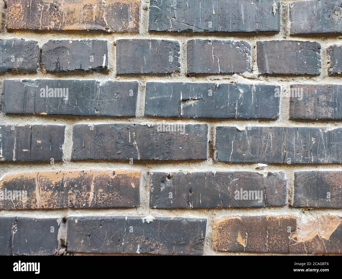 Black brick wall texture background pattern. Dark brickwork aged ...