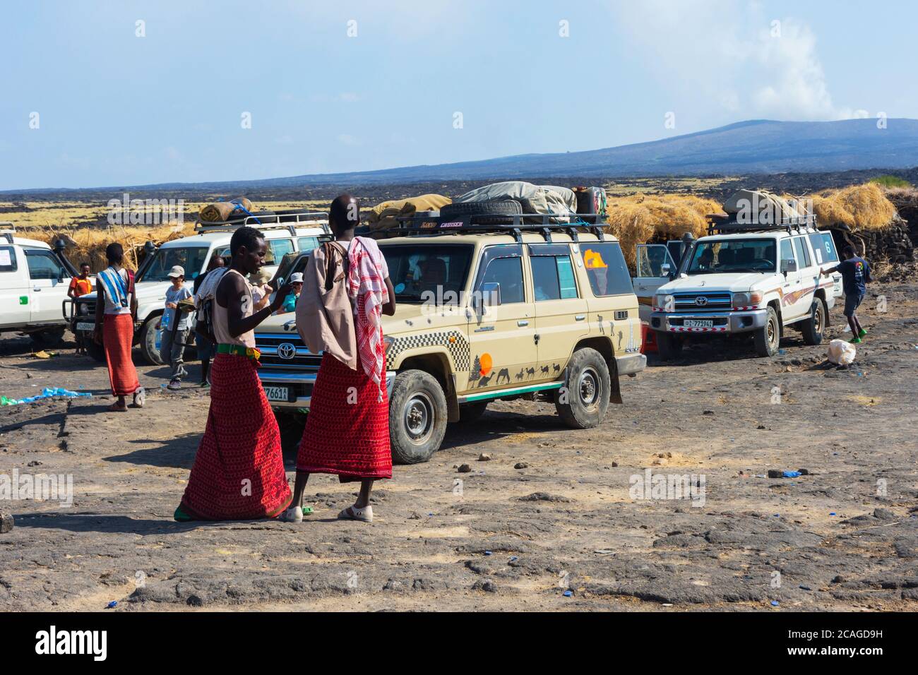 Erta Ale, Ethiopia - Nov 2018: Basecamp below Erta Ale volcano ...