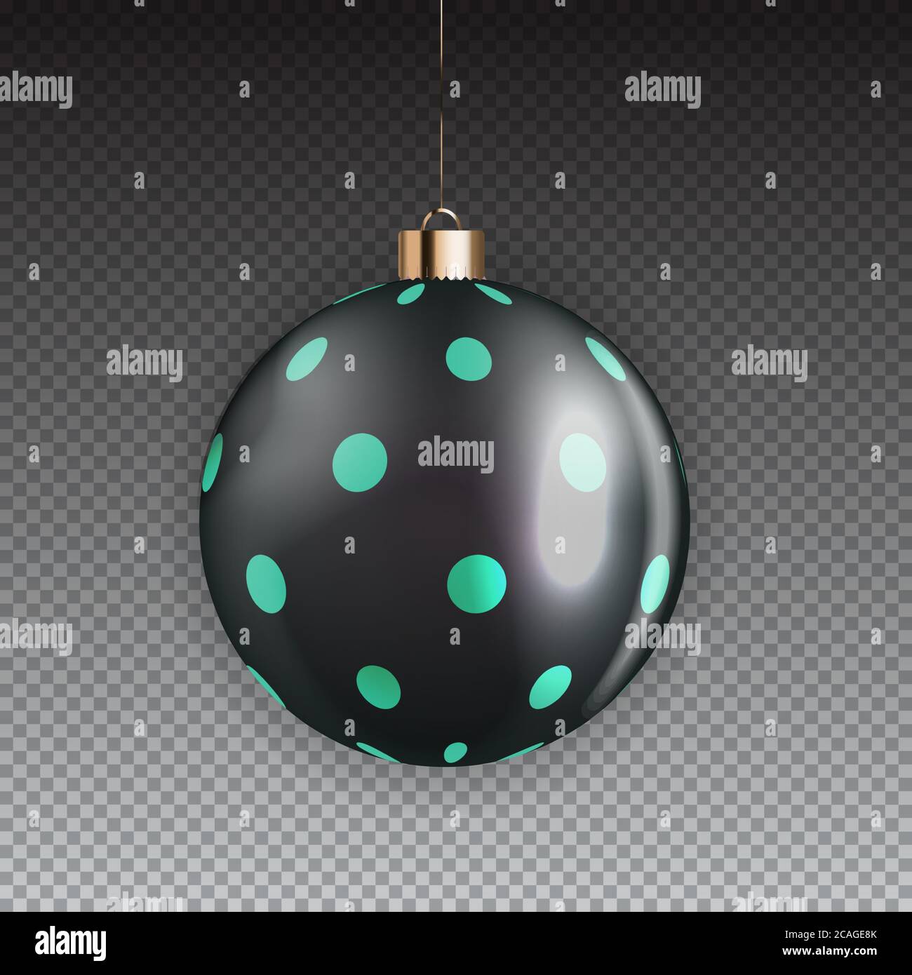 New Year and Christmas Ball on Transparent Background. Vector ...