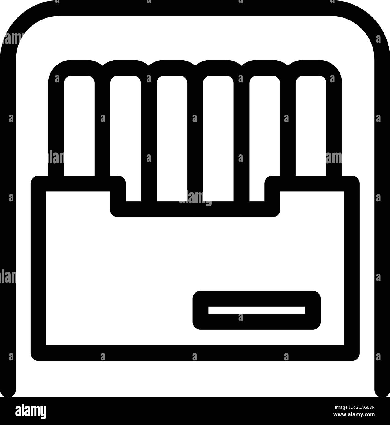 Archive box icon outline Black and White Stock Photos & Images - Alamy