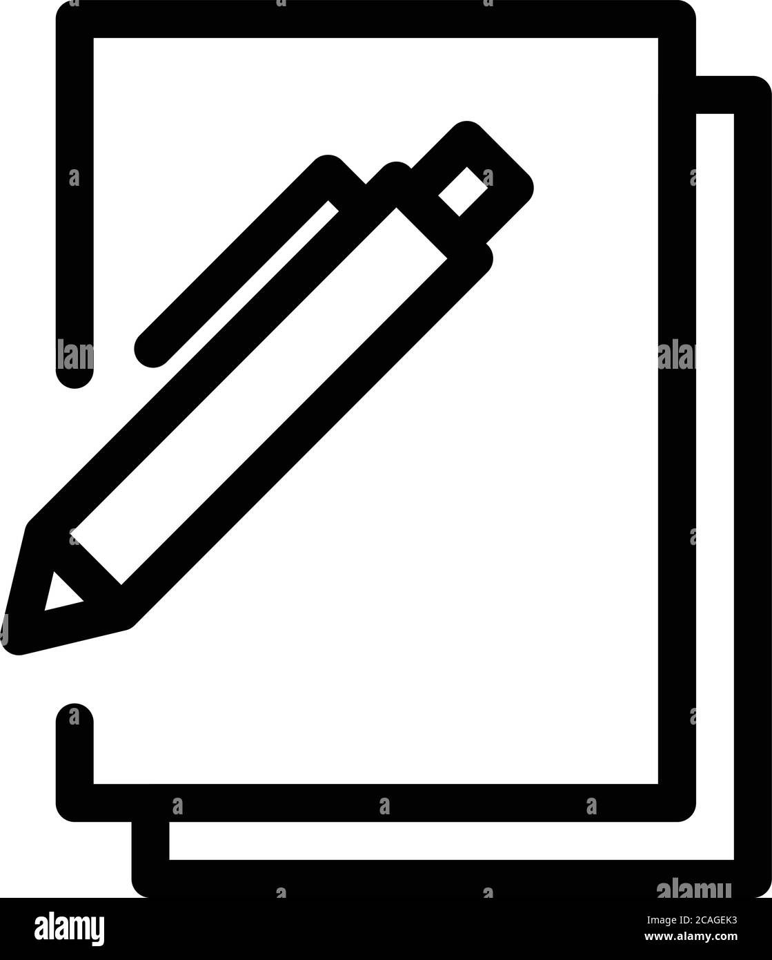 Files and pen icon, outline style Stock Vector Image & Art - Alamy